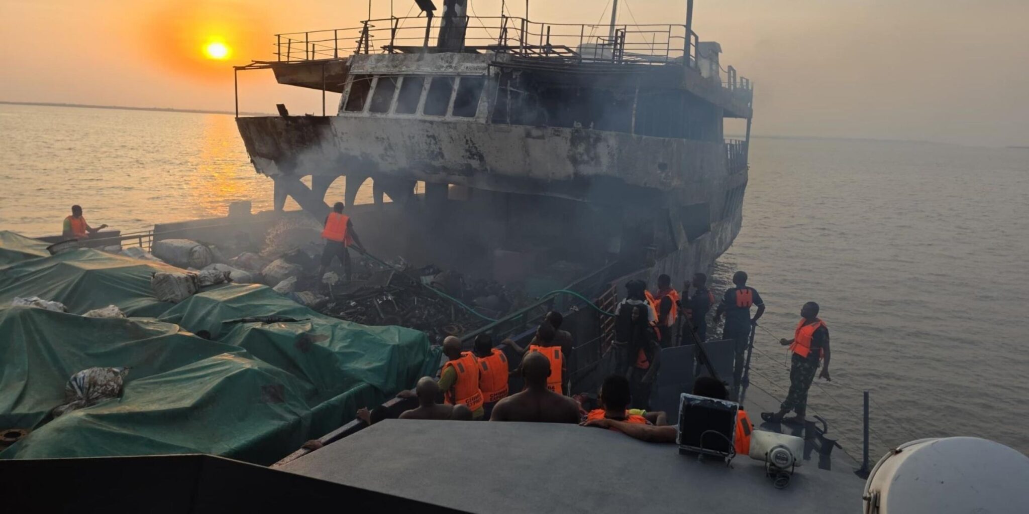 Nigerian Navy Confirms Rescue Of 20 Crew Members, Others As Fire Guts ...